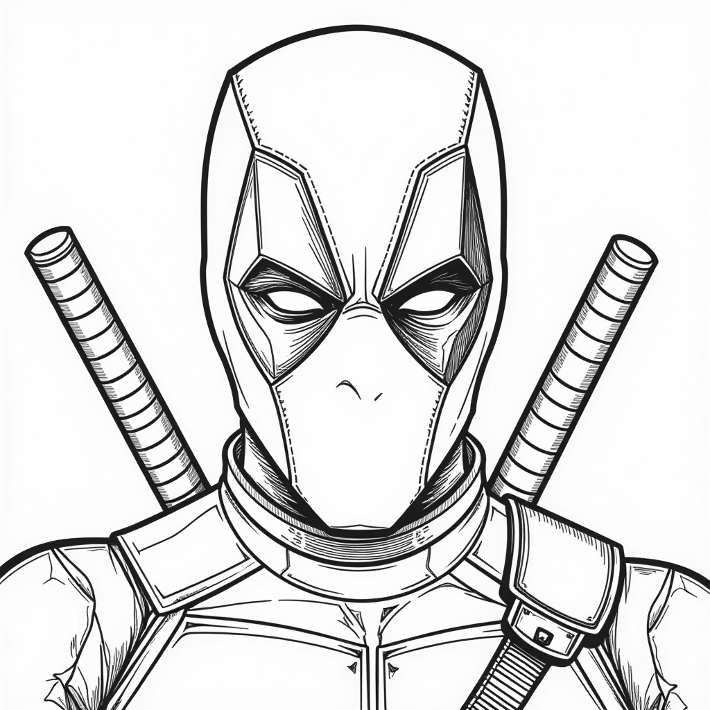 Head Of Deadpool Coloring Page