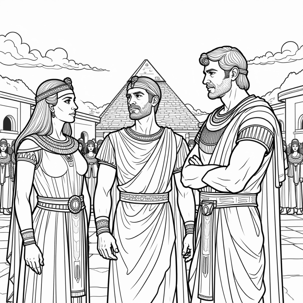 Ancient Civilization Leaders Like Cleopatra Julius... Coloring Page