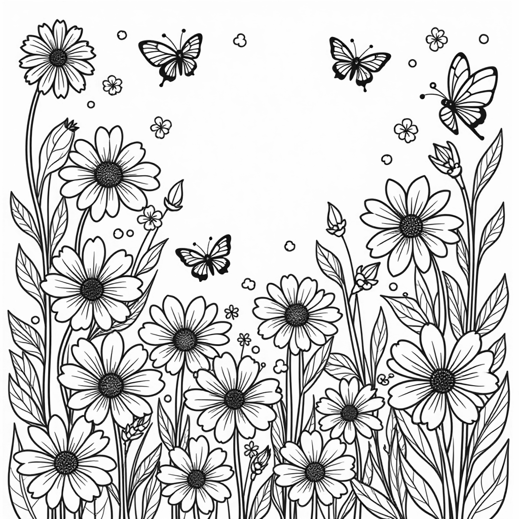 Pollinator Garden Coloring Page | Free Printable