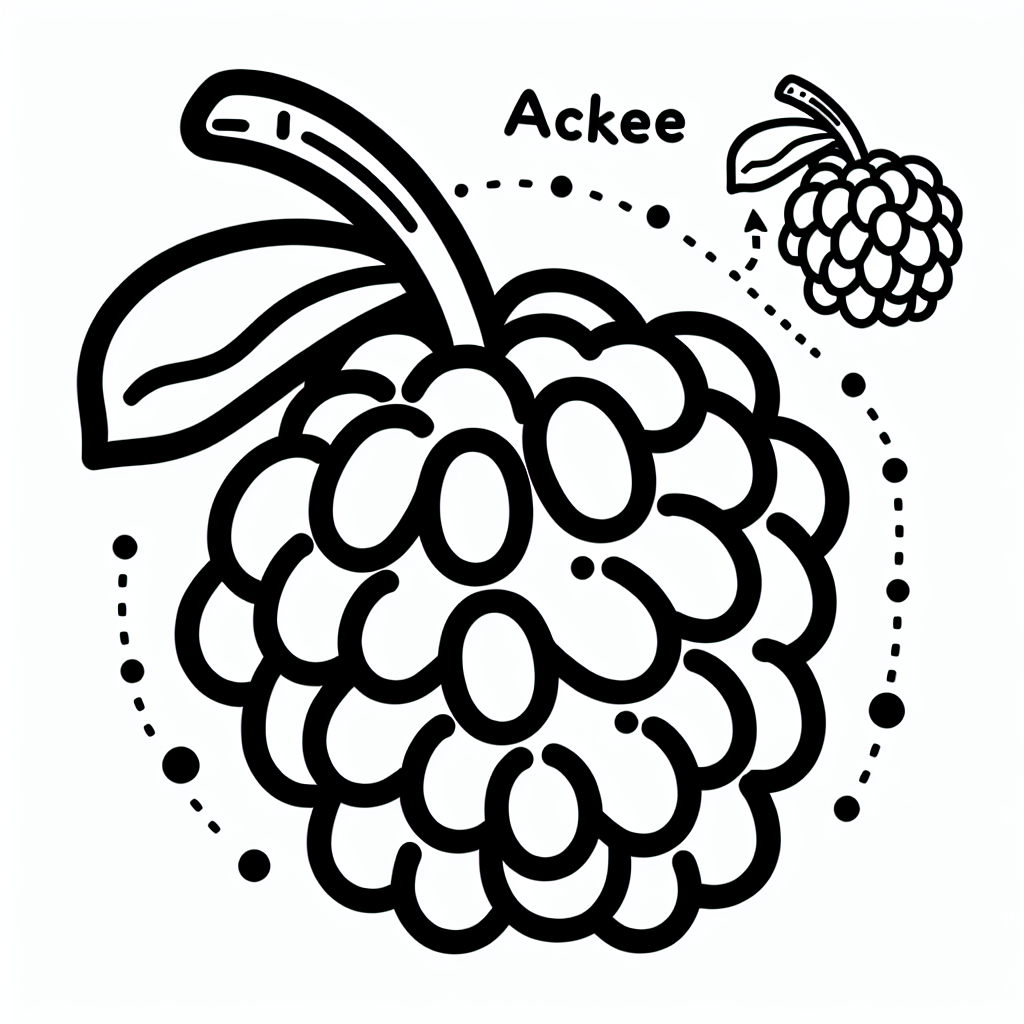 Ackee Fruit Coloring Page