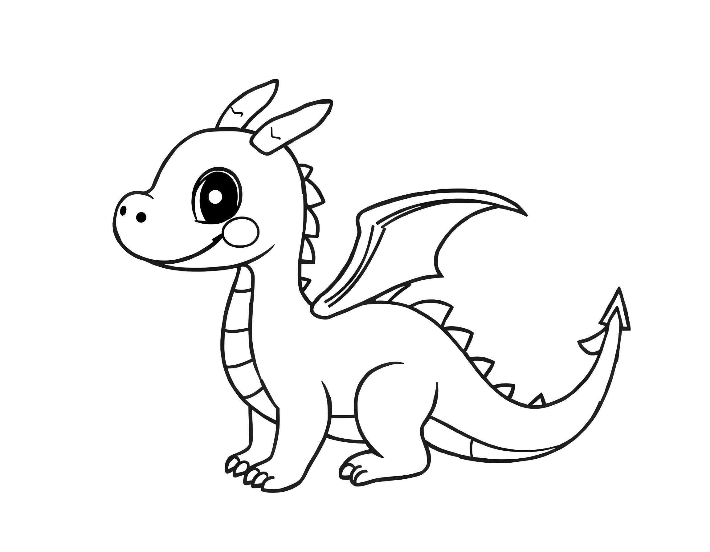 Rainbow Dragon Coloring Page