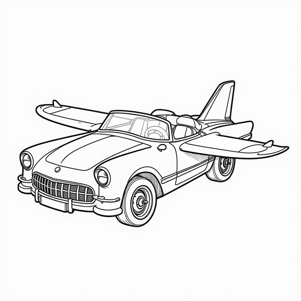 Flying Car Coloring Page