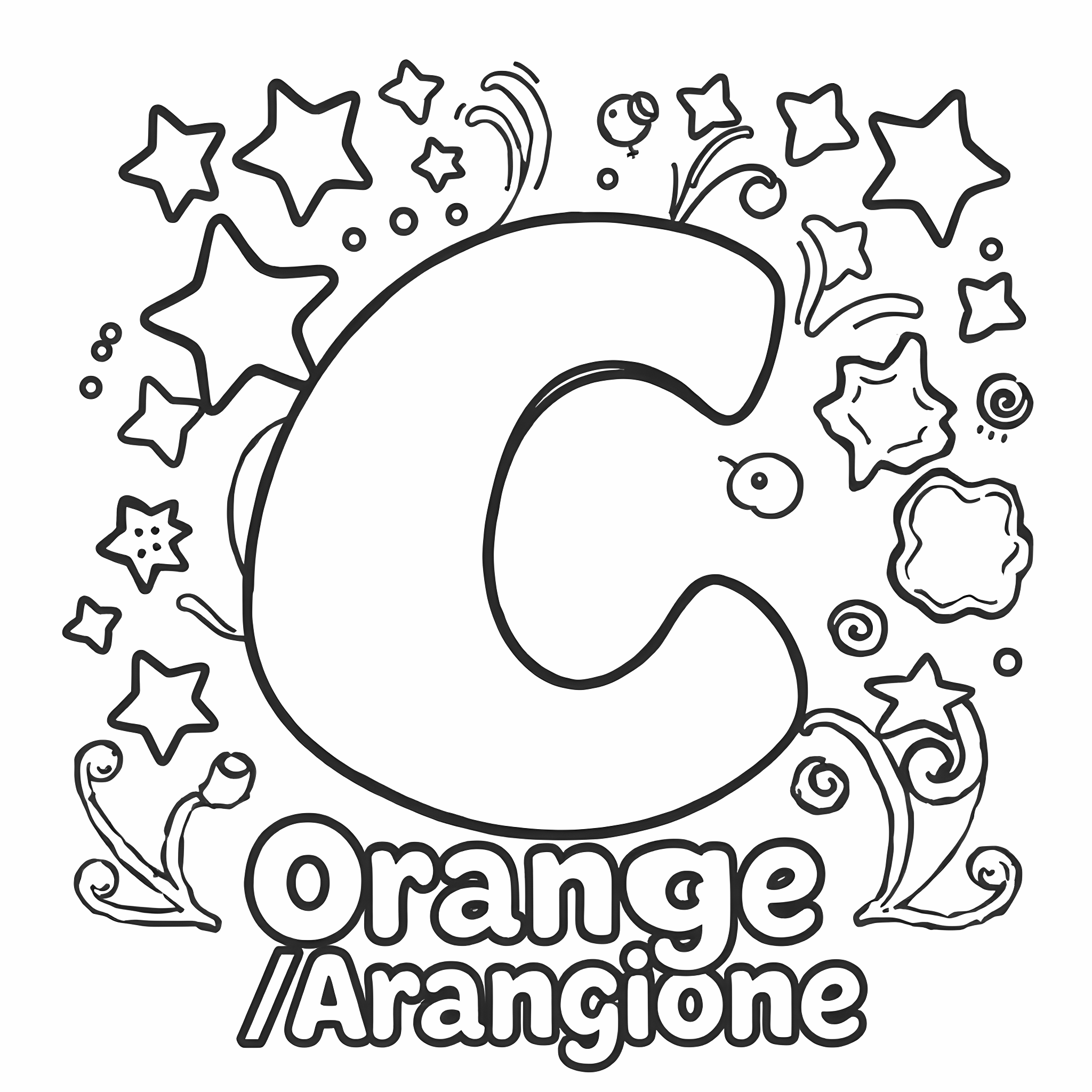 Place A Large Letter C For Coloring In The Center... Coloring Page