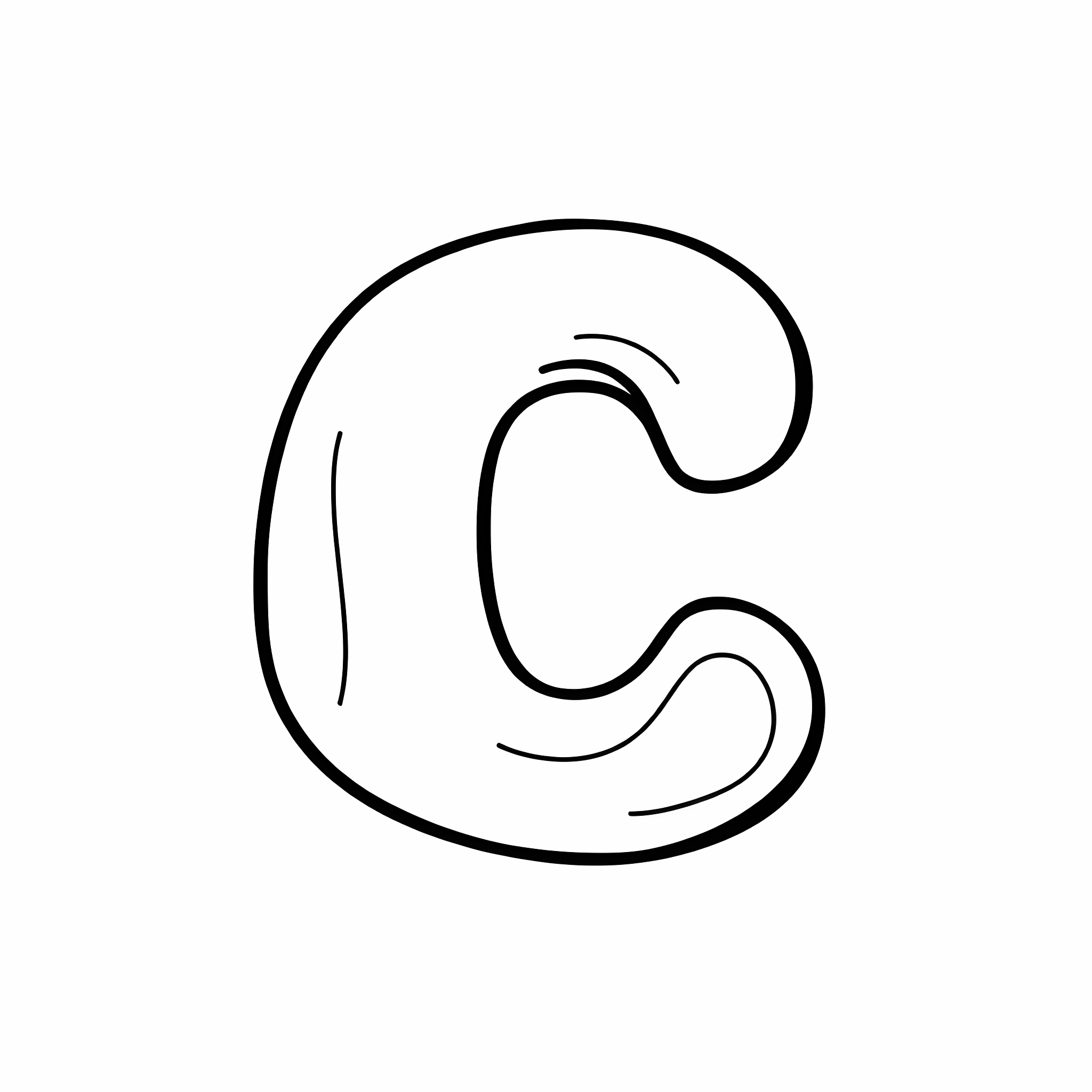 Place A Large Letter C For Coloring In The Center... Coloring Page