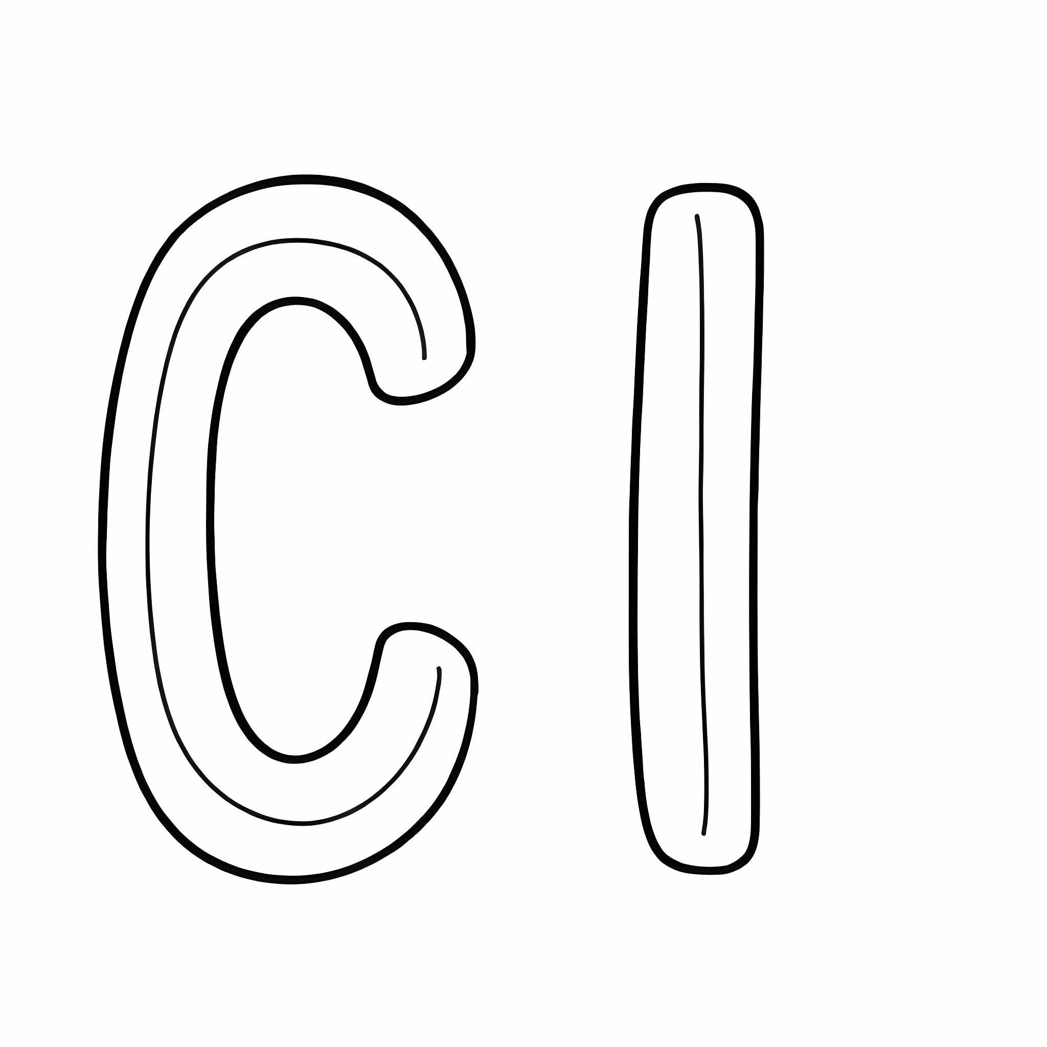 Place A Large Letter C For Coloring In The Center... Coloring Page