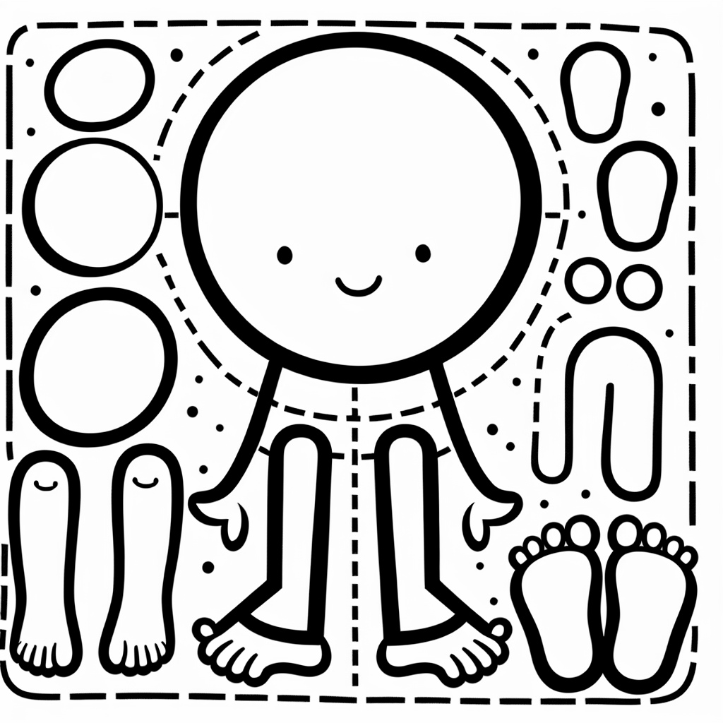 Head Shoulders Knees And Toes Coloring Page | Free Printable