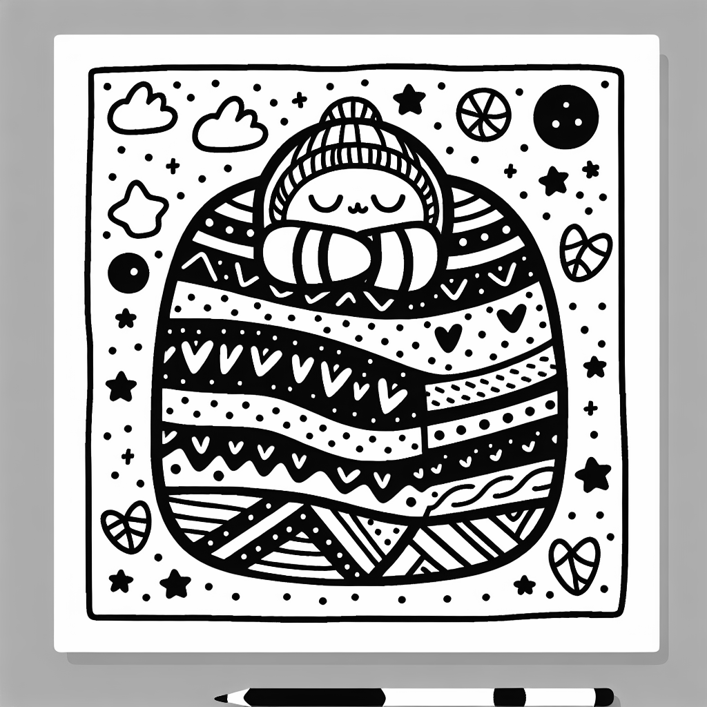Cozy Pattern Coloring Page