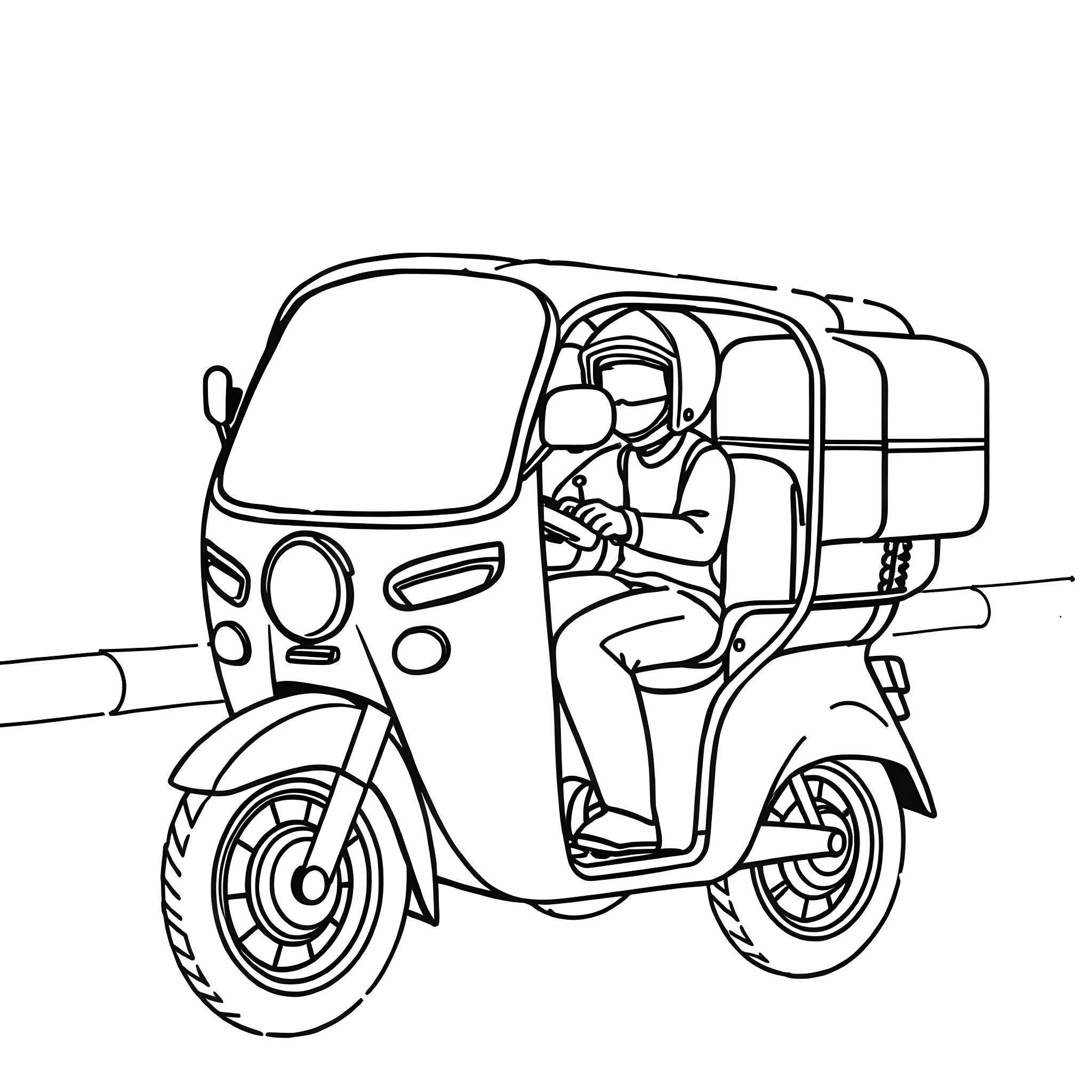 Public Transportation Vehicle Coloring Page