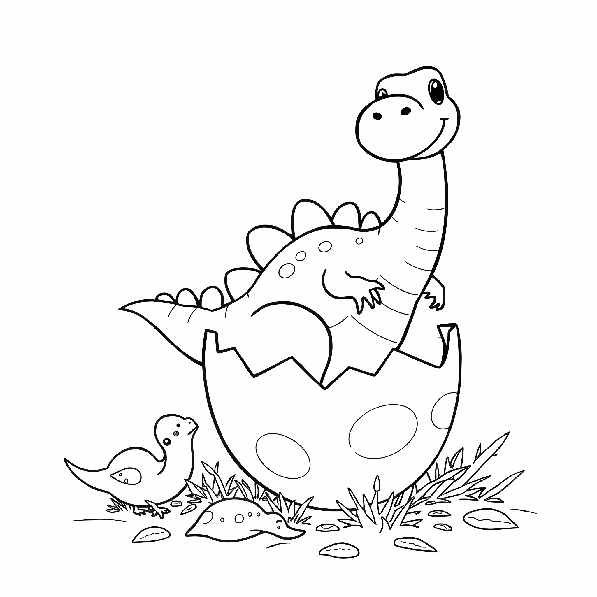 Dinosaur Puppy Coming Out Of The Egg Description A... Coloring Page