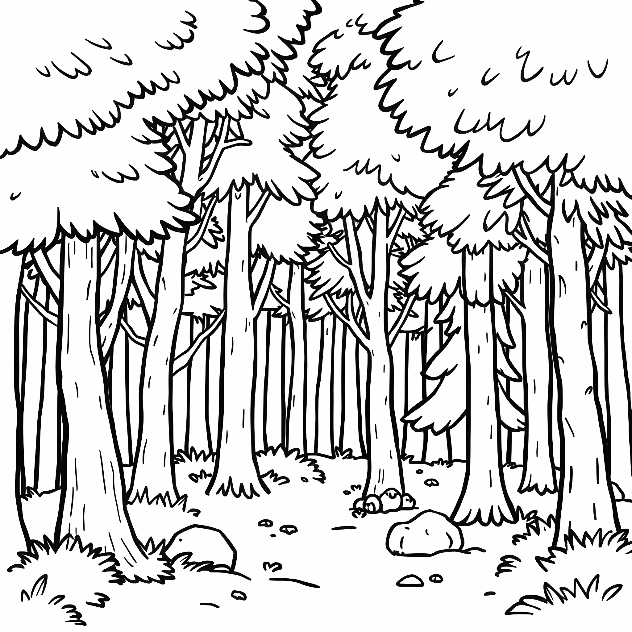 Tree In The Forest Coloring Page