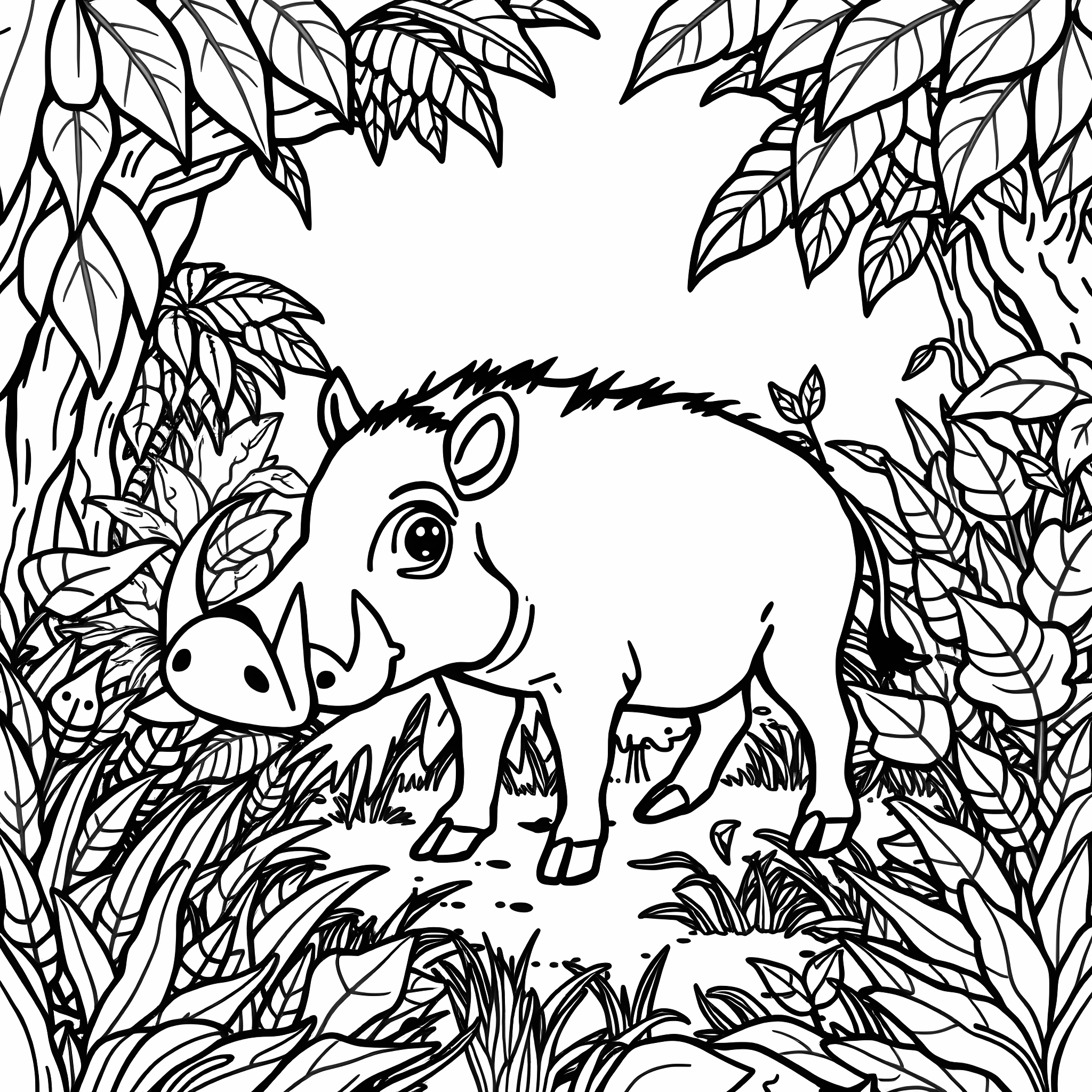 A Warthog Coloring Page