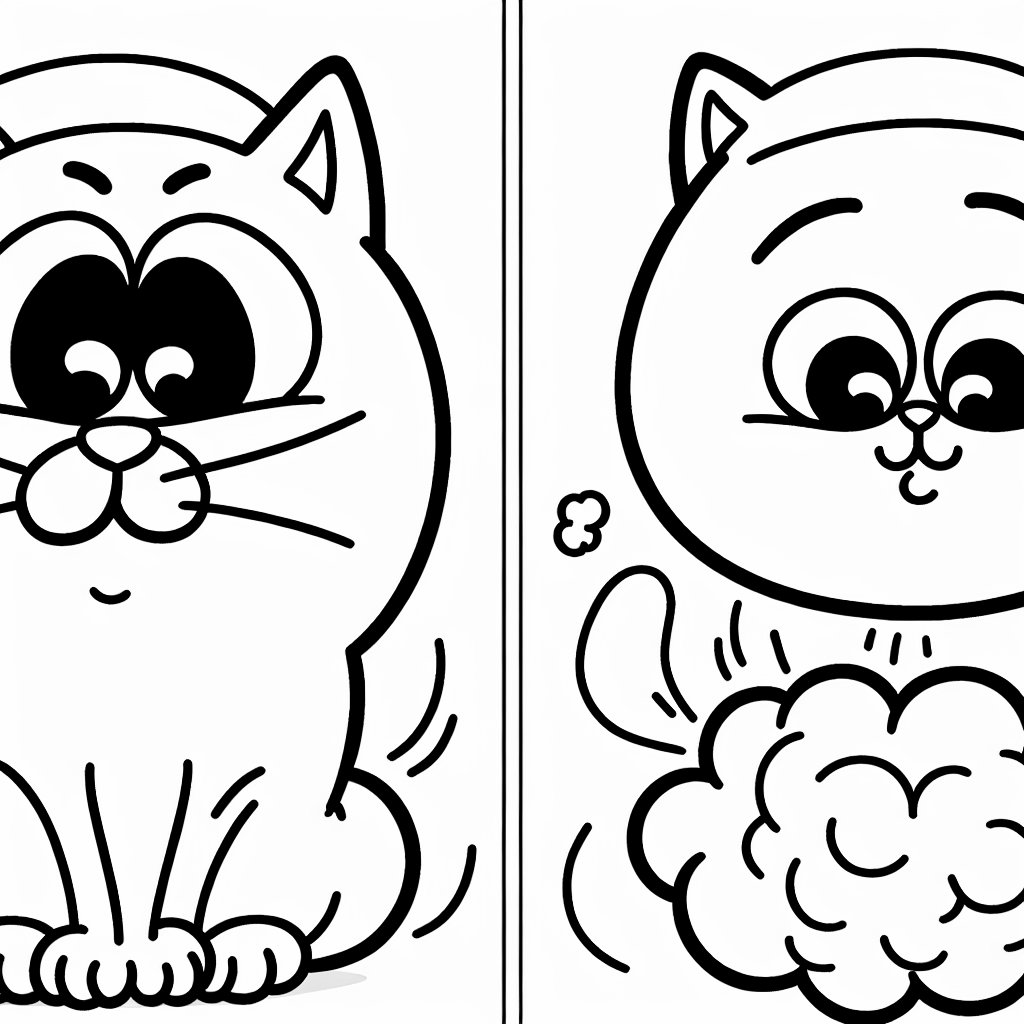 Farting Cat Coloring Page
