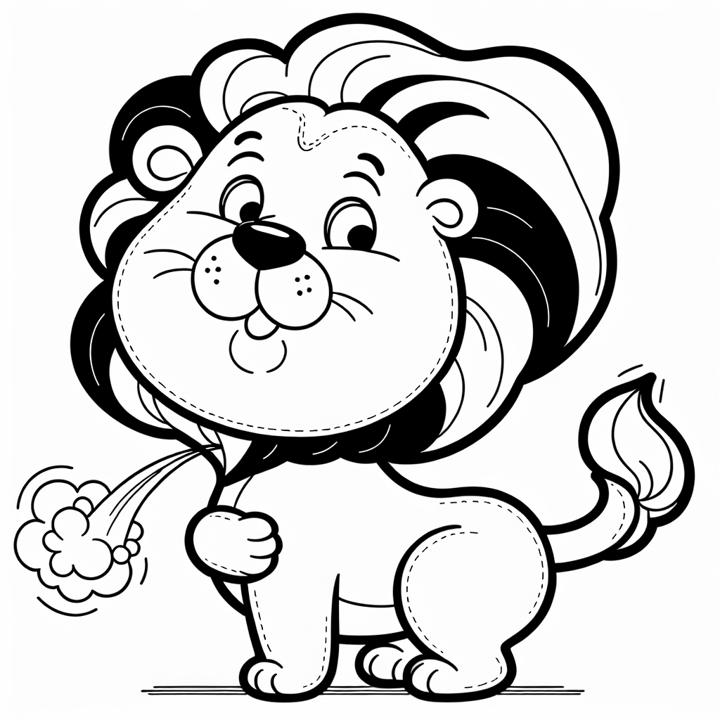 Lion Farting Coloring Page
