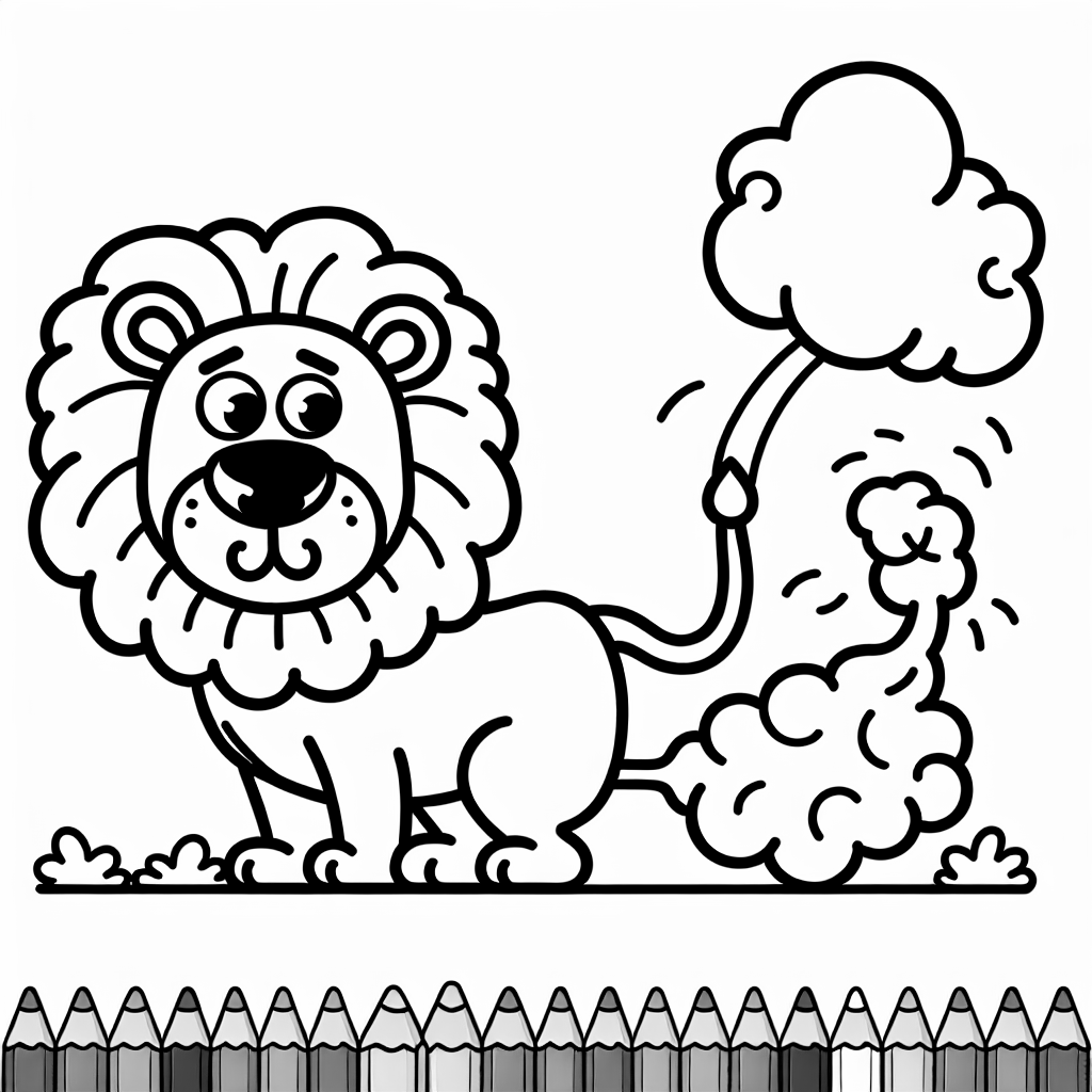 Lion Farting Coloring Page
