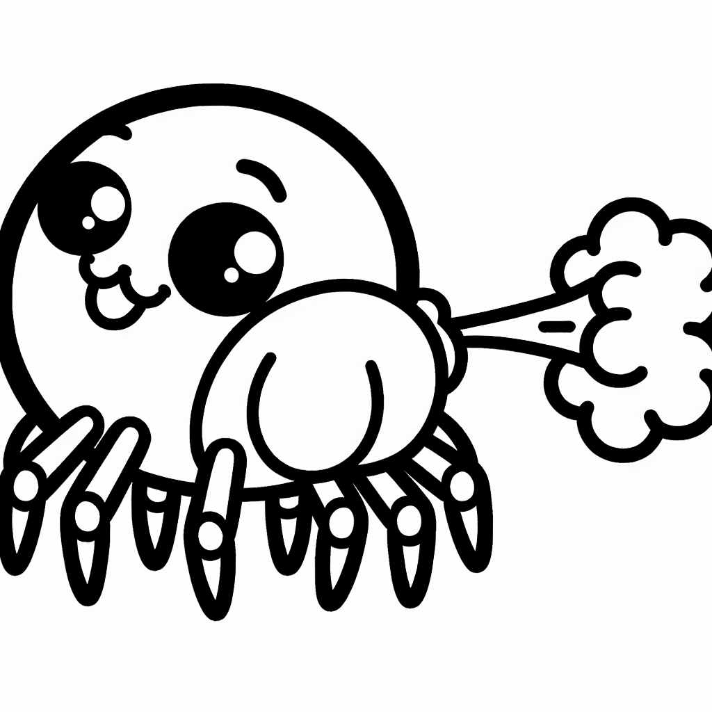 Spider Farting Coloring Page