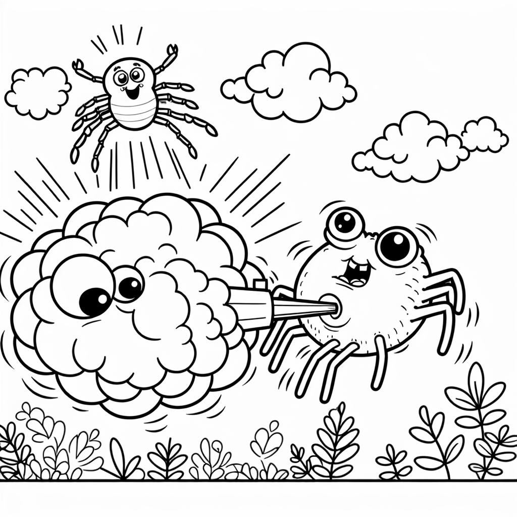 Spider Farting Coloring Page