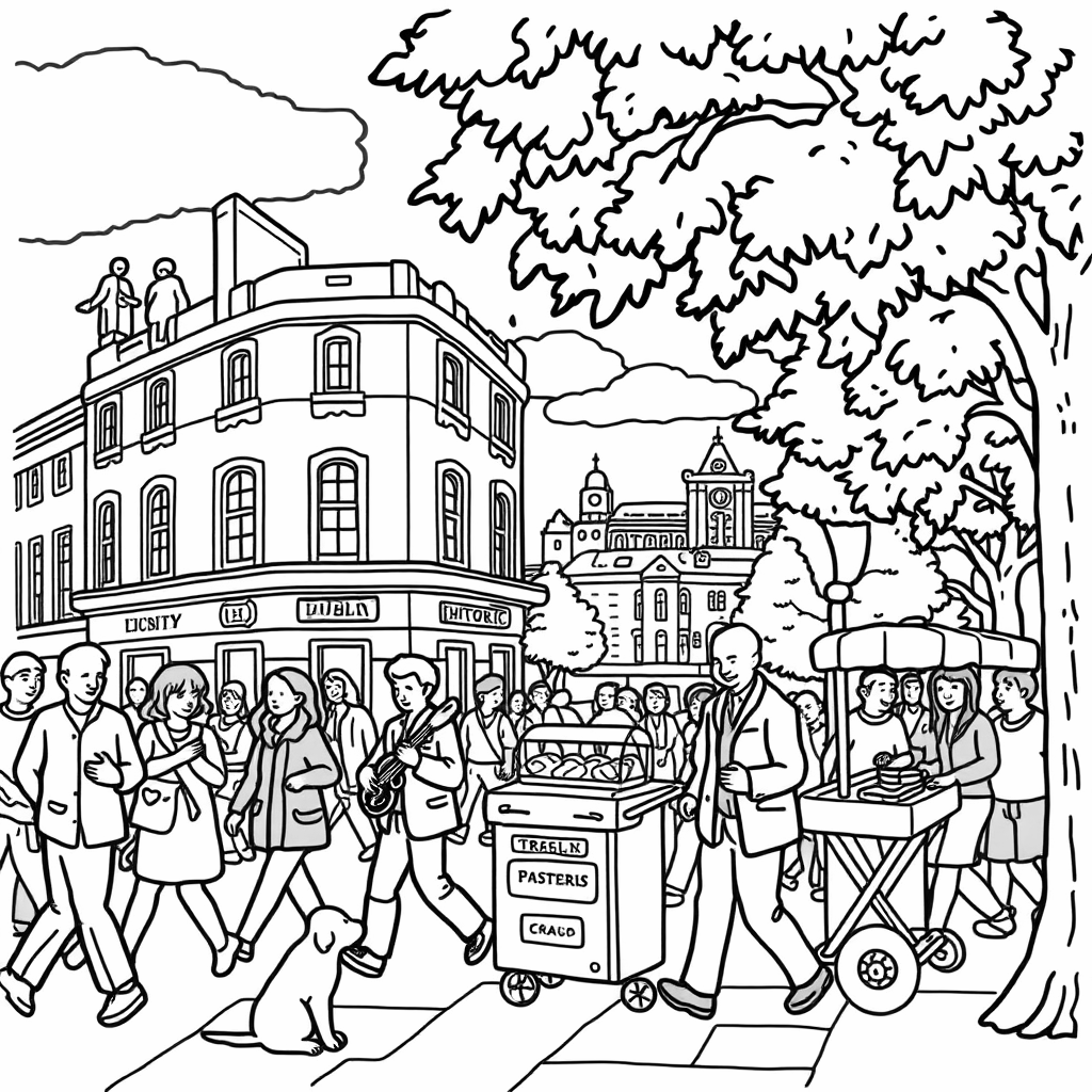 A Building In Dublin Coloring Page