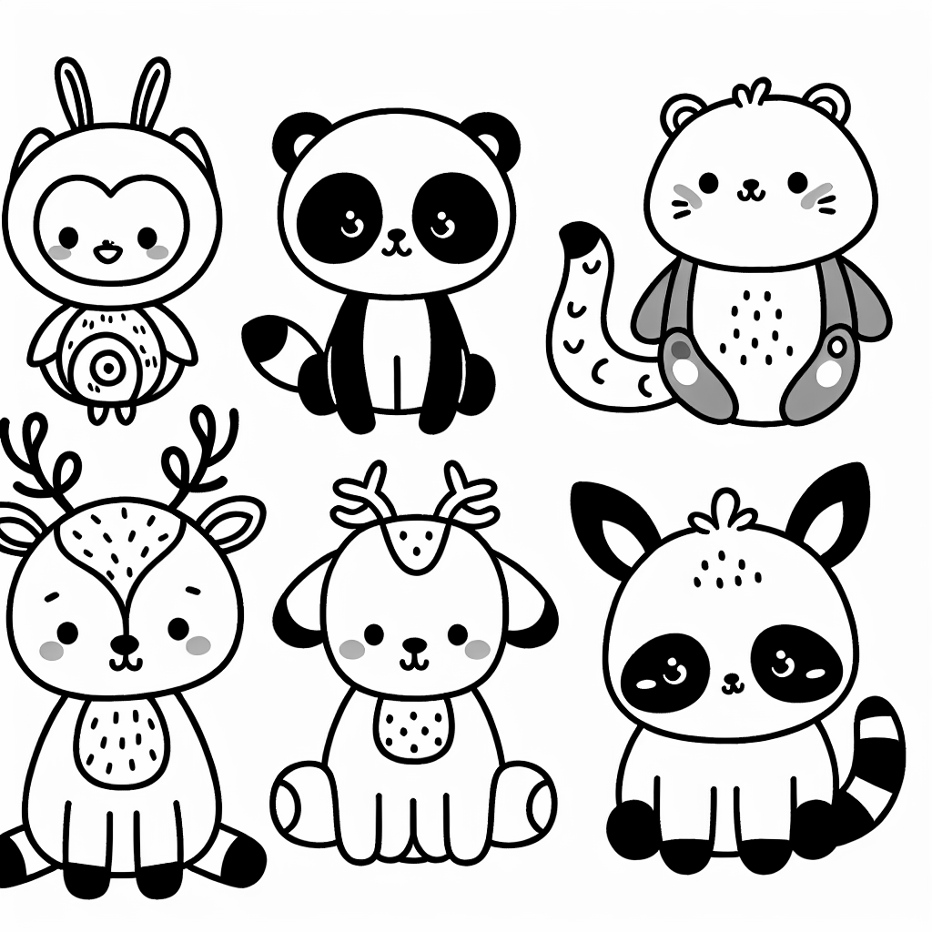 Cute Animal Bold And Easy Coloring Page