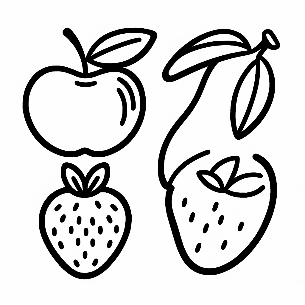 Three Fruits Coloring Page