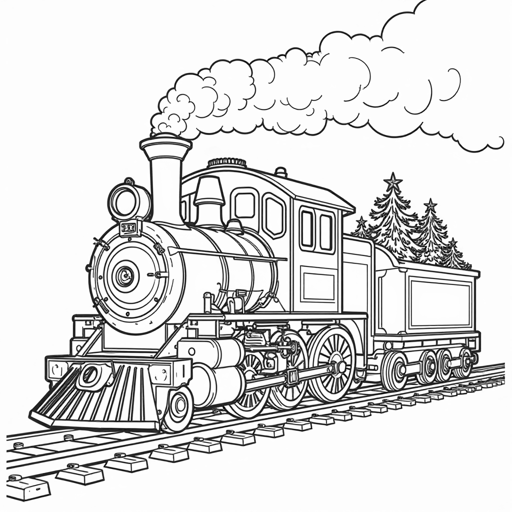 MetroLink Decorated With Christmas Decorations... Coloring Page
