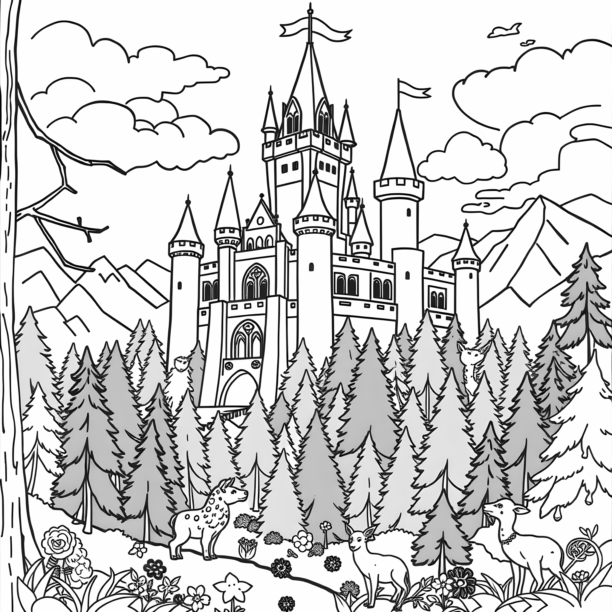 A Beautiful Castle Coloring Page