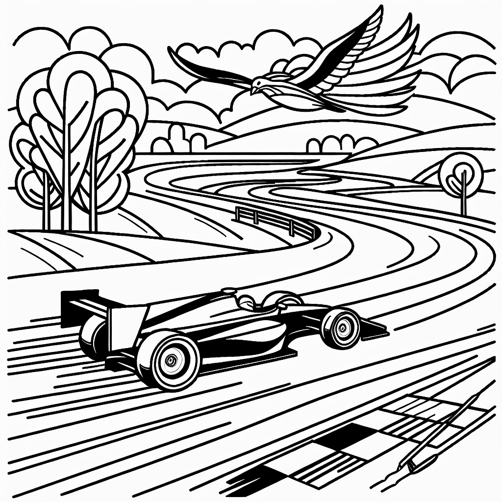 Simple Fast Cool Coloring Page
