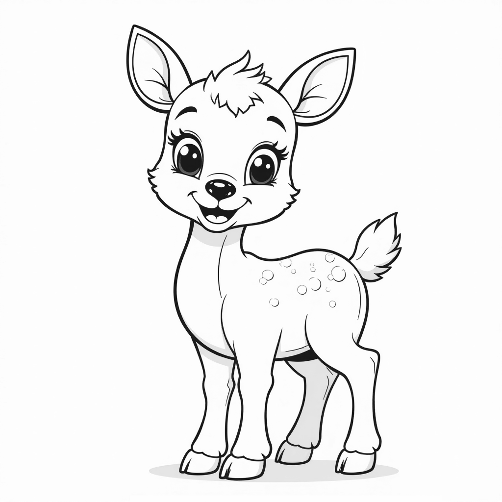 A Young Deer Coloring Page