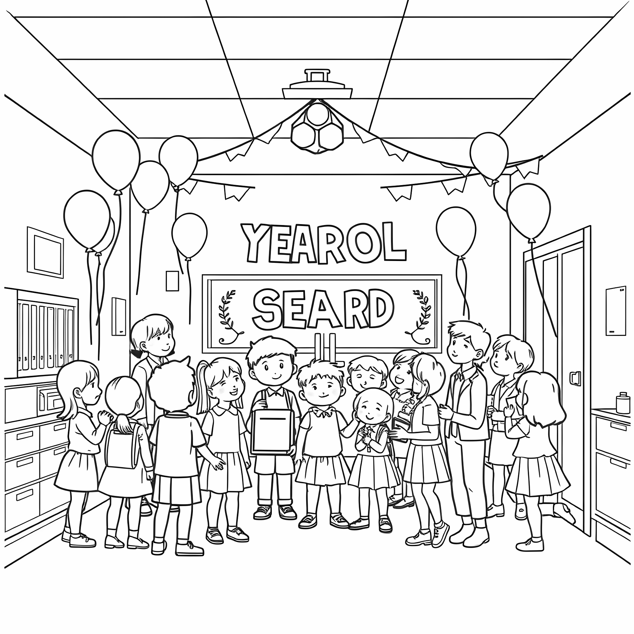 End Of School Year Ceremony Coloring Page