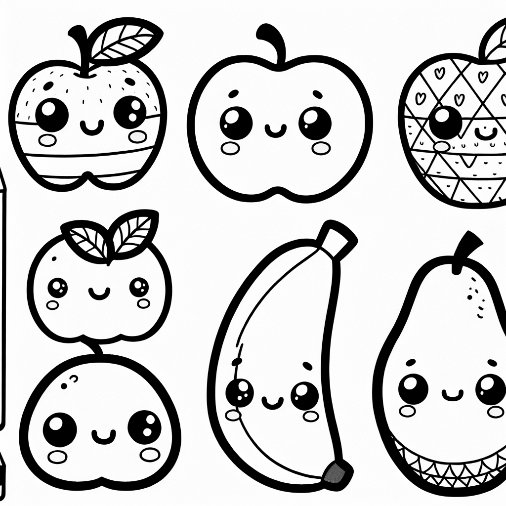 Cute Fruit Coloring Page