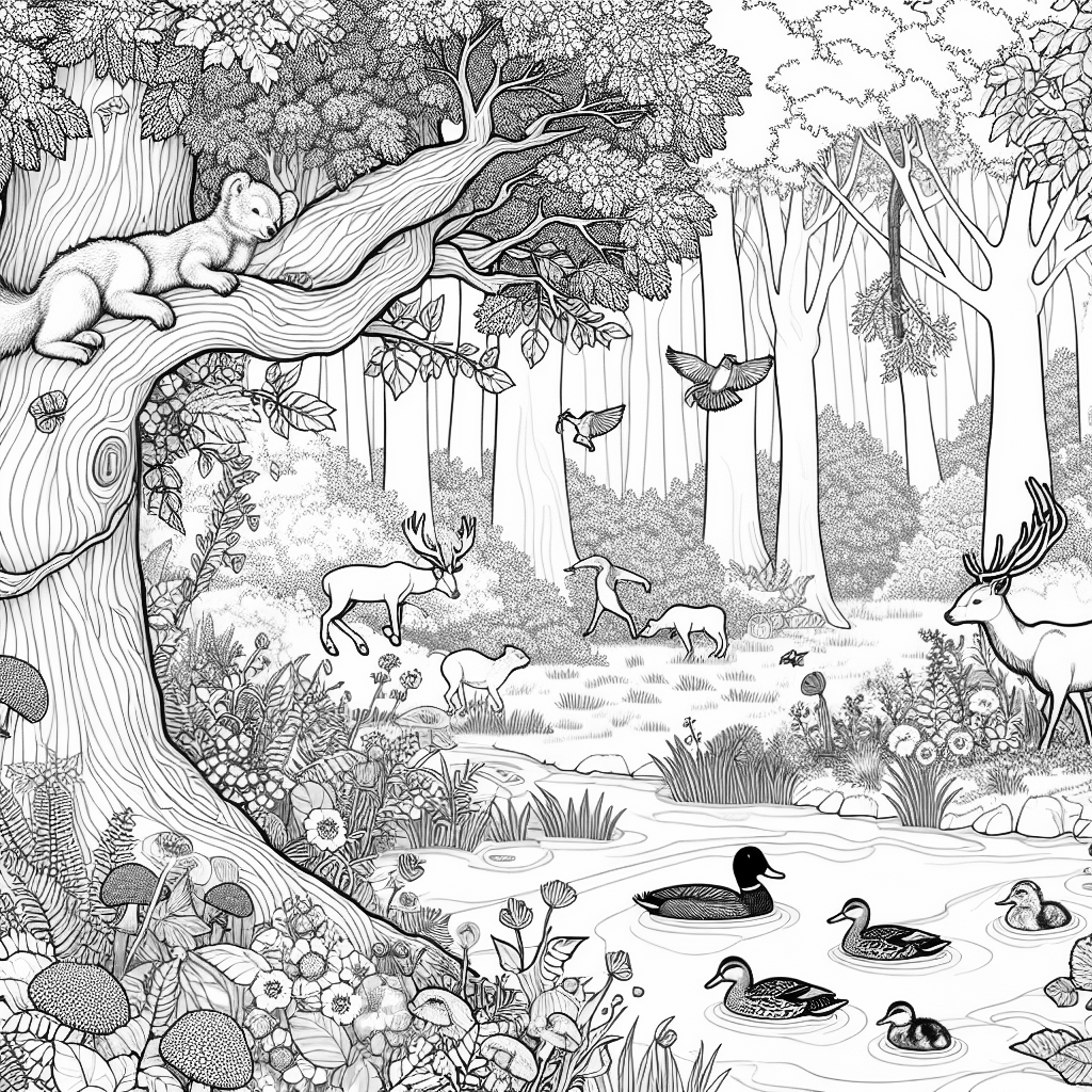 Forest Animals Coloring Page